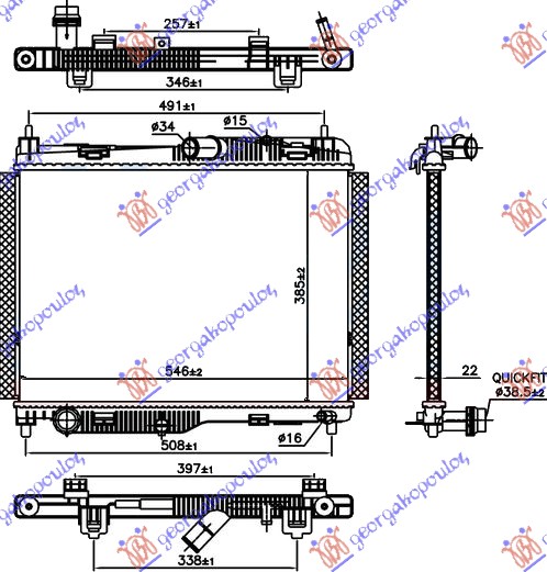 HLADNJAK 1.0 EcoBoost AUTOMATIK BENZIN (385x5452x22) FORD ECOSPORT (2017-) (OEM: 2101513)