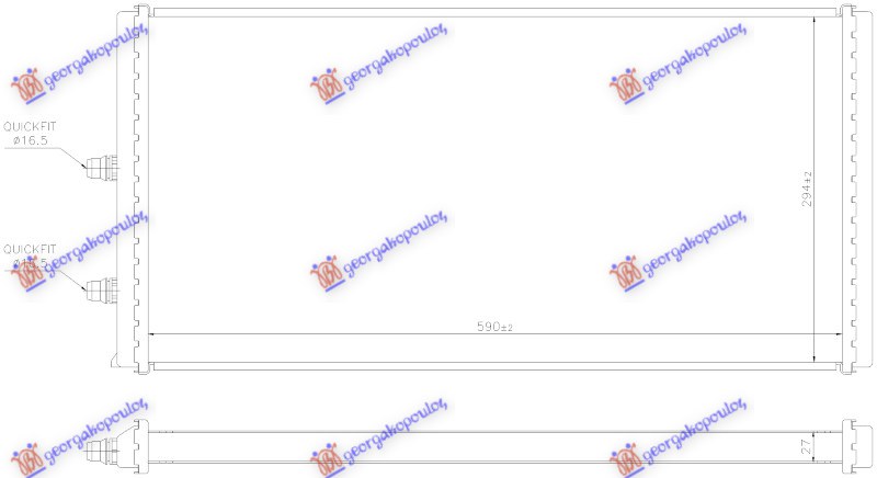 HLADNJAK DODATNI 3.0 BENZIN M2 (590×294) BMW SERIES 3 (F30/F31) SDN/S.W. (2014-2018) (OEM: 2284608, 17112284608)