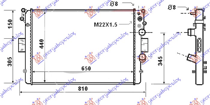 HLADNJAK MOTORA 2.8D – TDi – A/C (65x44x32) IVECO DAILY (2000-2007) (OEM: 99488591)