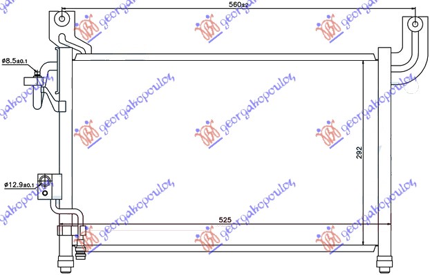 HLADNJAK A/C DIZEL (52.7×33.9×17) MAZDA P/U 2/4WD (1999-2003) (OEM: 3636303, 3871793, 4039846)