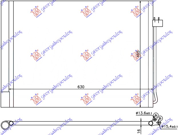 HLADNJAK KLIME BENZIN DIZEL (590x450x16) BMW X6 (E71) (2008-2014) (OEM: 64509239992, 64536972553)