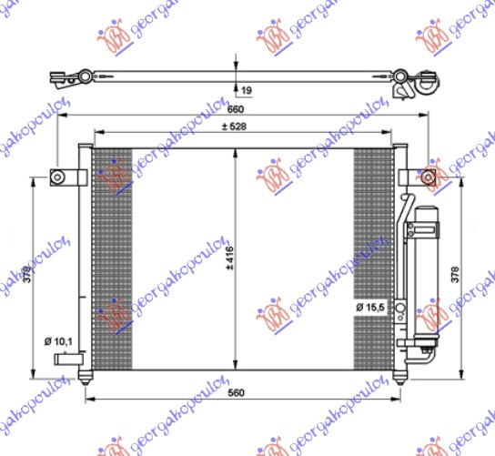 HLADNJAK KLIME 1.2i-8V/16V (54×41.5×1.6) CHEVROLET AVEO SDN-H/B-L/B (2005-2008) (OEM: 96469288, 96539632, 96834082)