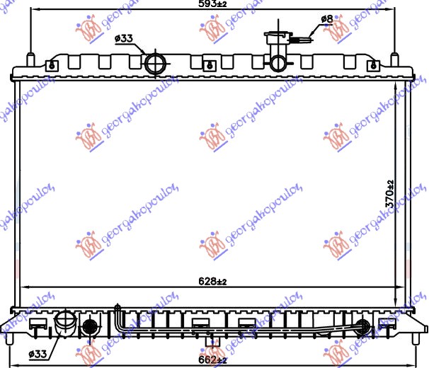 HLADNJAK MOTORA 1.4 – 1.6cc 16V +/ – A/C (37×64.2 KIA RIO (2005-2011) (OEM: 25310-1G000, 253101G000)