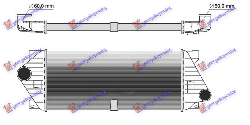 HL.INTERKULERA 3.2 BEN 2.7 DIZ (585×259) MERCEDES ML (W163) (1998-2005) (OEM: 1635000500, 1635000700, A1635000500)