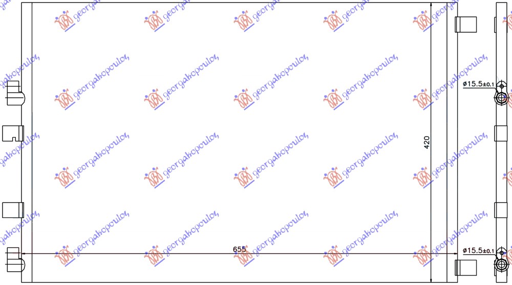 HLADNJAK KLIME 1.9 DCi AT/2.0 DCi MAN/AT DSL RENAULT MEGANE SDN-H/B-L/B (2002-2005) (OEM: 8200325004)