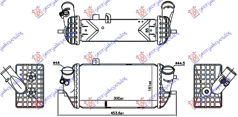 HLAD. INTERC. 1.1-1.4 CRDI (300x161x85) HYUNDAI i20 (COUPE) (2014-2018) (OEM: 28271-2A640, 282712A640, 282712A650)