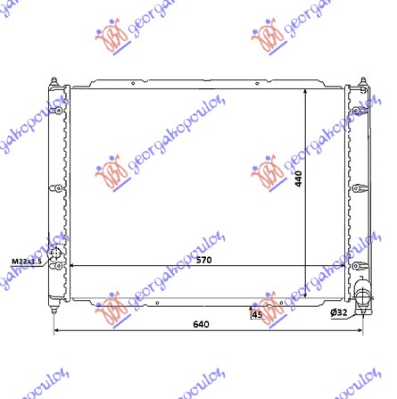 HLADNJAK MOTORA 1.6 – 1.7D (57×44) VW TRANSPORTER (T3) (1979-1991) (OEM: 025121253A)