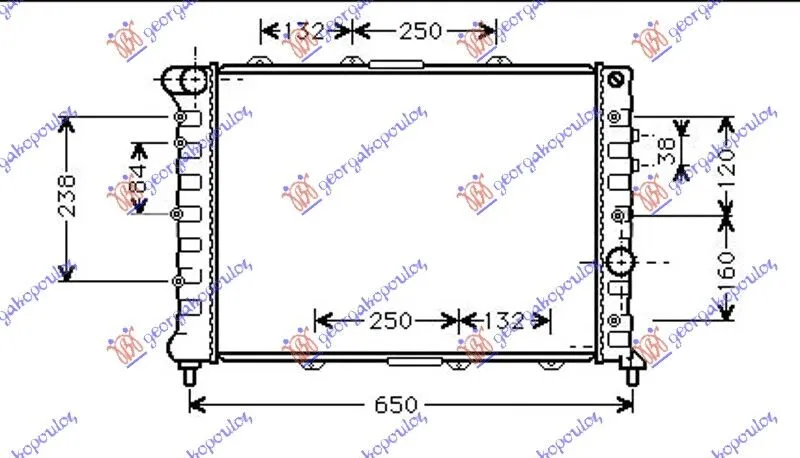 HLADNJAK MOTORA 1.9JTD – 2.4JTD (58×39.5×24 ALFA ROMEO 156 (1997-2003) (OEM: 60624581)