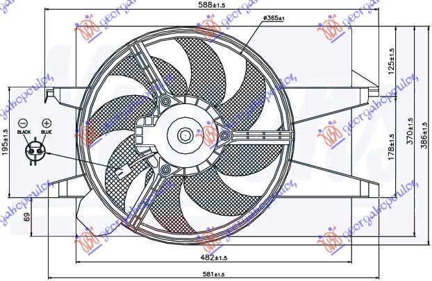 VENTILATOR (BEN/DIZ) +A/C DUGULJ. DZEK FORD FUSION (2002-2012) (OEM: 1141507)