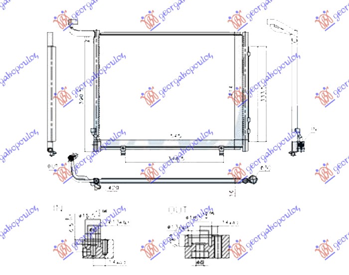 HLADNJAK KLIME 1.0 BENZIN MANUAL 1.5 DIZEL 49×41 FORD ECOSPORT (2017-) (OEM: 2113906, H1BH19710AB)