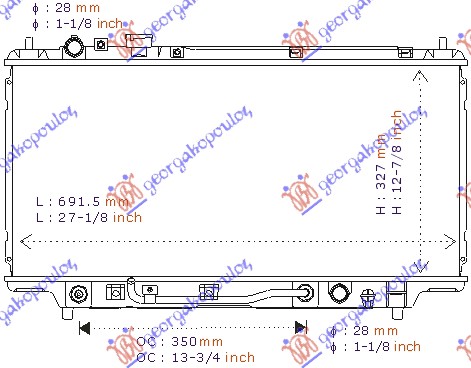 HLADNJAK MOTORA 1.3 – 1.5 16V – 1.6 – 18i (32.5×68) MAZDA 323 SDN (1995-1997) (OEM: B6BF15200G)