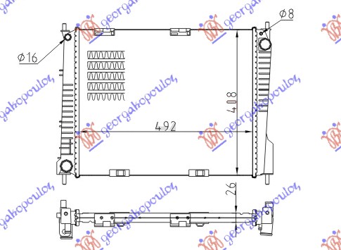 HLADNJAK MOTORA 1.2-1.4-1.6i16V+/-A/C(49×41) RENAULT CLIO (2009-2013) (OEM: 8200468931)