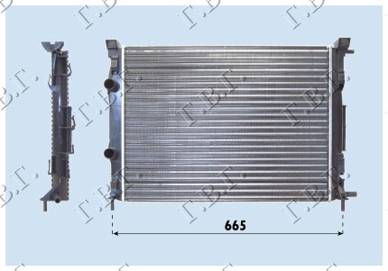 HLADNJAK 1.6 – 2.0 – 1.5 – 1.9D M/A +/ – AC (59x45x28 RENAULT SCENIC (2003-2009) (OEM: 7711135784, 8200115542)