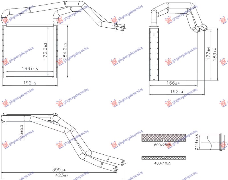 GREJAC KABINE (166x173x26) KIA SOUL (2013-2016) (OEM: 97138B2000)