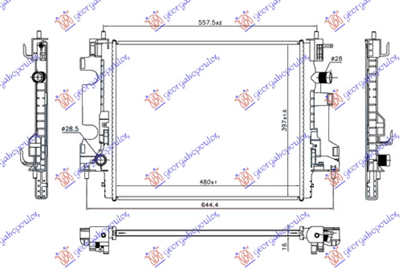 HLADNJAK 0 .9 TURBO BENZIN MANUELNI RENAULT TWINGO (2014-2019) (OEM: 214101206R, 4535000103)