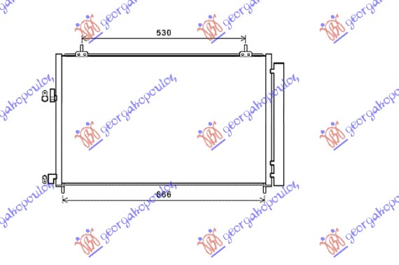 HLADNJAK KLIME BENZIN DIZEL (655×4 15x 16) TOYOTA RAV 4 (2016-2019) (OEM: 88460-42110, 884600R030, 8846042110)