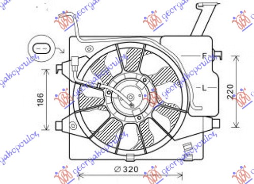 VENTILATOR COMPLET BENZIN KIA PICANTO (2015-2017) (OEM: 25380-1Y000, 25380-1Y050, 25380-1Y090)