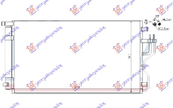 HLADNJAK KLIME BENZIN (655x380x16) KOREJA KIA SPORTAGE (2010-2014) (OEM: 976062S500, 976062S501)