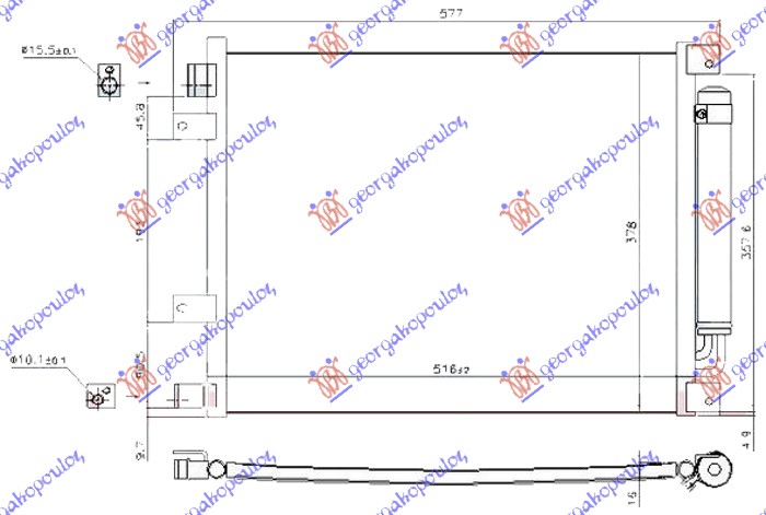 HLADNJAK KLIME 1.5i 16V (690 x378x 16) (HR 15DE) NISSAN MICRA (K13) (2010-2013) (OEM: 921101HS0A)