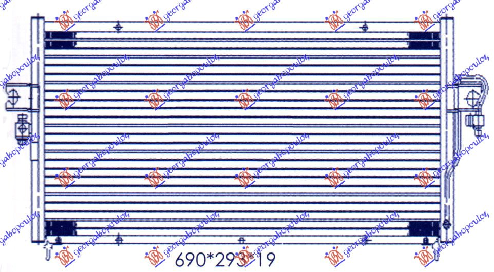 HLADNJAK KLIME SVI MODELI (64.5×27) (07/12mm NISSAN ALMERA (N15) L/B (1996-1998) (OEM: 92110-2M112, 921102M110, 921102M111)