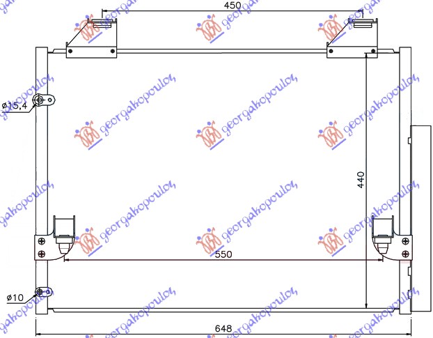 HLADNJAK KLIME 2.5-3.5 DIZ (600x440x16) TOYOTA HI-LUX 2WD/4WD (2005-2009) (OEM: 88460-0K080, 884600K080)