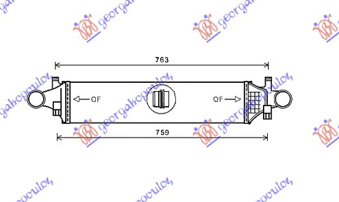 HLADNJAK INTERCOOLERA BENZIN/DIZEL (625×145) MERCEDES A CLASS (W176) (2015-2018) (OEM: 2465000100)