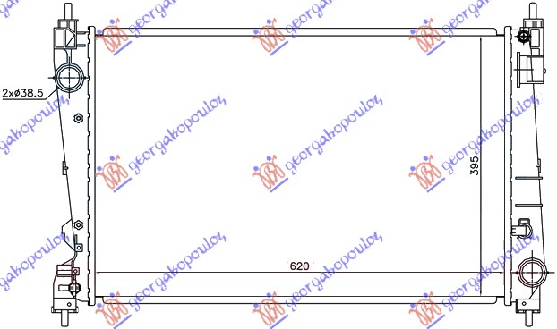 HLADNJAK MOTORA 1.4i16V TURBO(A14NEL)(62×39) 12- OPEL CORSA D (2006-2015) (OEM: 1300337)