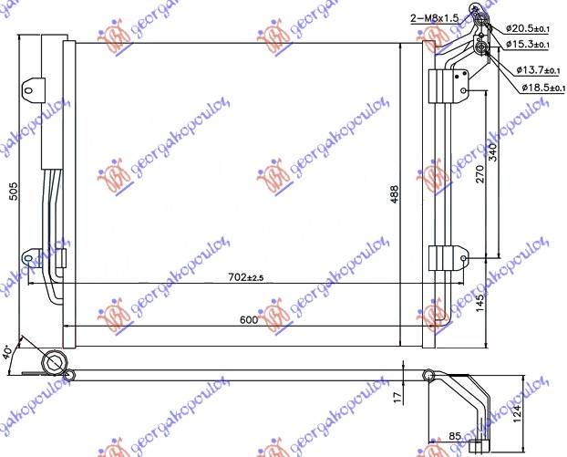 HLADNJAK KLIME BENZIN -DIZEL (56.5×49) SEAT ALHABRA (2010-) (OEM: 7N0820411B)