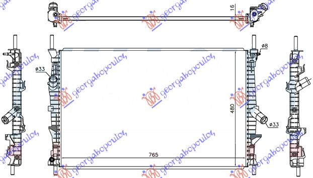 HLADNJAK MOTORA 2.2 TDCi +/-A/C (76.5x48x1)6) FORD TRANSIT (2019-) (OEM: 1789645, BK218005CC)