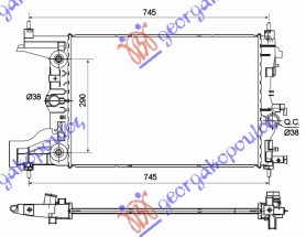 HLADNJAK MOTORA 1.6 BENZIN (-AC) (58x39x16) AUTOMATIK CHEVROLET CRUZE (2013-) (OEM: 13267652)