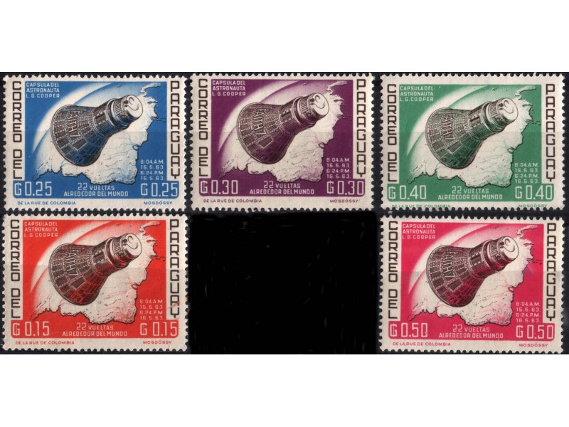 kt587sz 22.avg1963 Paraguay Mi1233-40 ** 5/8