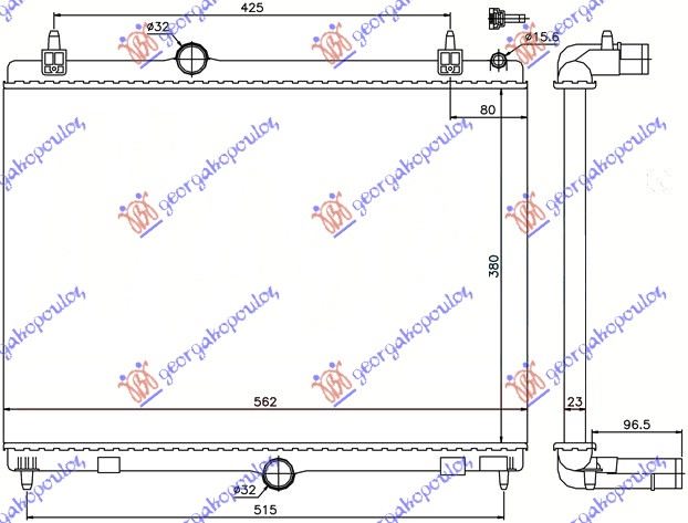 HLADNJAK MOTORA 1.6 BENZIN -DIZEL (56×38) PEUGEOT 508 (2015-2018) (OEM: 13302, 1330?2, 1330W5)