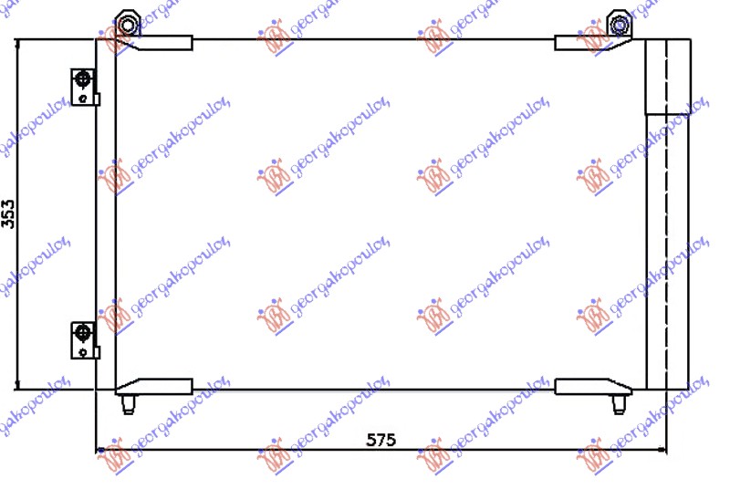 HLADNJAK KLIME 1.6 HDi DIZEL (530x350x16) PEUGEOT 206 (1998-2009) (OEM: 6455.CW, 6455CW, 96483015)