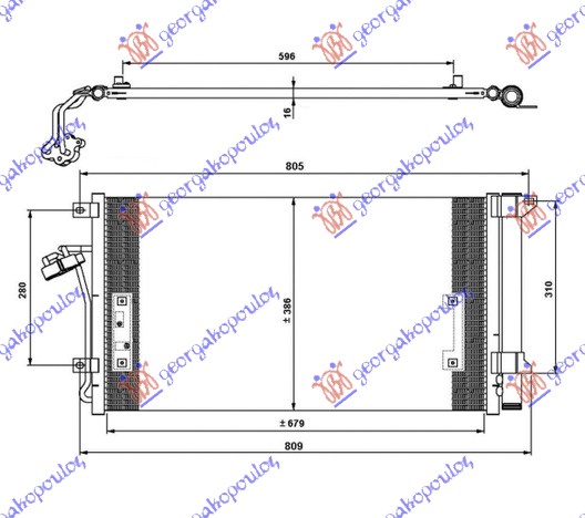 HLADNJAK KLIME BENZIN DIZEL (690x390x16) PORSCHE CAYENNE (2003-2010) (OEM: 4L0260401, 7L0820411D, 7L0820411F)