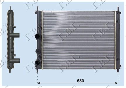 HLADNJAK MOTORA.1.6i16V +A/C(47.5×41)TIP MARELL FIAT MULTIPLA (1998-2004) (OEM: 46809638)