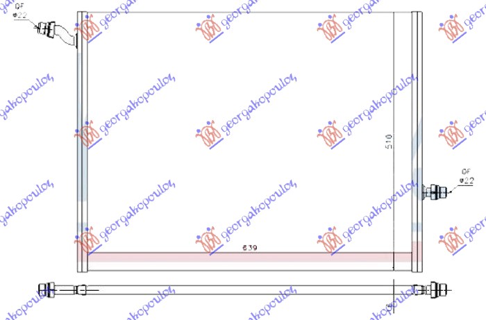 HLADNJAK MOT. DODATNI BEN-DIZ (64x51x16) MERCEDES S CLASS (W222) (2013-2017) (OEM: 0995003600, A0995003600)