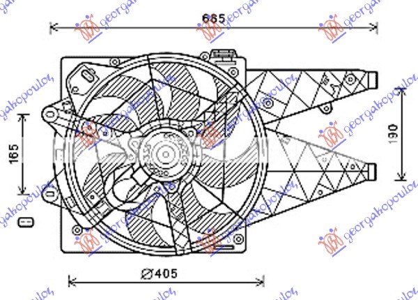 VENTILATOR KOMPLET 1.6 – 2.0 JTD (+AC) ALFA ROMEO GIULIETTA (2010-) (OEM: 51833973)