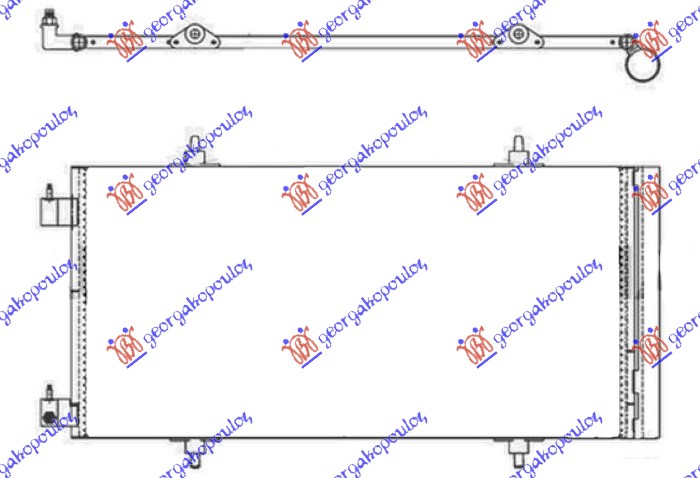 HLADNJAK KLIME 3.0i V6 24V BENZIN (748×370) LANCIA PHEDRA (2002-2010) (OEM: 1489257080, 6455AQ)