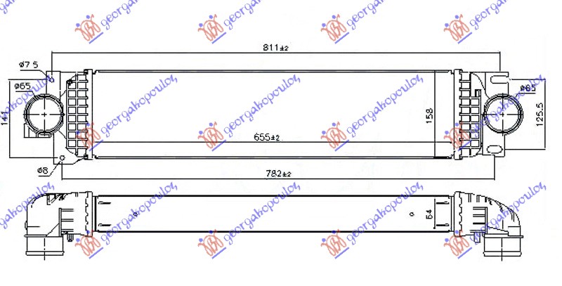 HLADNJAK INTERCOOLERA 2.0 TDCi (ENG. T8C/T9C) FORD EDGE (2015-2019) (OEM: 1870328, 1903844, 1925164)