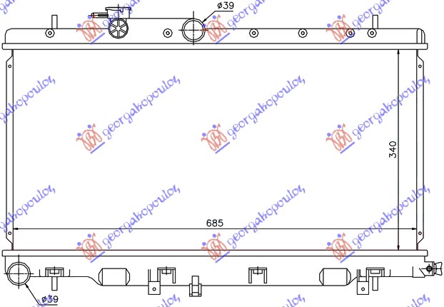 HLADNJAK 1.6-2.0-2.5 BENZIN (34×68.6×16)OTV.SIST SUBARU IMPREZA (2001-2008) (OEM: 45111-AE010, 45111-AE011, 45111-AE012)