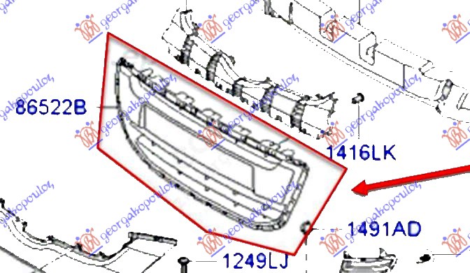 RESETKA PREDNJEG BRANIKA (O) HYUNDAI MATRIX (2008-2010) (OEM: 86522-10000, 8652210000)