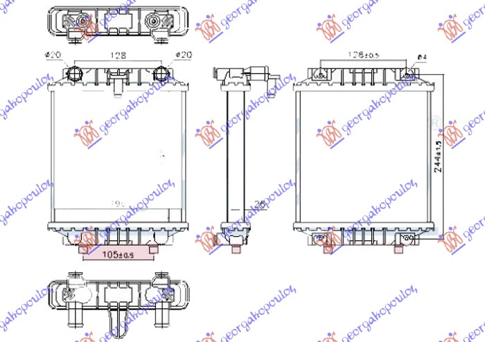 DODATNI HLADNJAK 3.0 – 4.0 BENZIN 3.0 DIZEL 195×190 AUDI A7 (2014-2018) (OEM: 4G0121212)