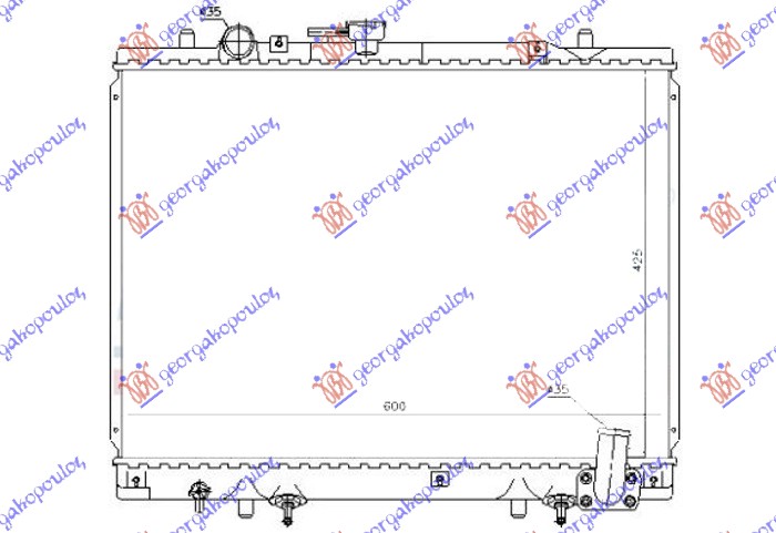 HLADNJAK 2.5 DIZEL AUTO (425×600) MITSUBISHI P/U L200 (1997-1999) (OEM: MR281024)