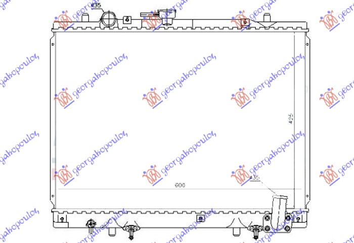 HLADNJAK 2.5 DIZEL AUTO (425×600) MITSUBISHI P/U L200 (1999-2001) (OEM: MR281024)