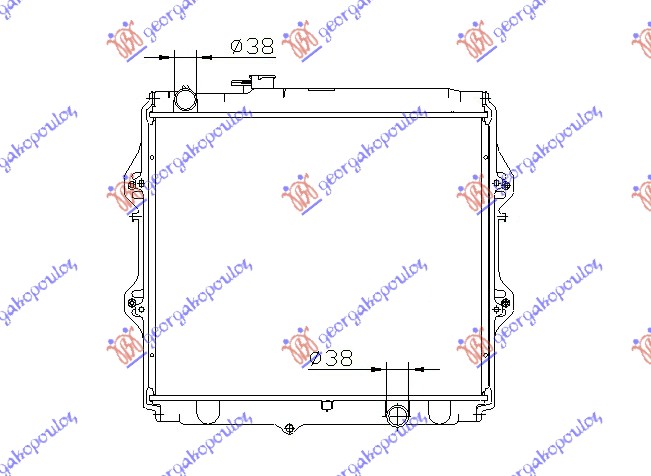 HLADNJAK MOTORA 2.5 T.DIZEL(45×52.5×3.2) TOYOTA HI-LUX 2WD/4WD (2001-2005) (OEM: 16400-30080, 1640030080)