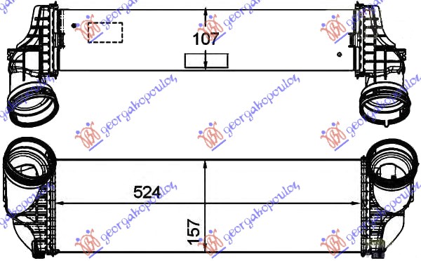 HLADNJAK INTERCOOLERA 3.5i-3.0 TD (158x524x105) BMW X5 (F15) (2013-2018) (OEM: 7809321, 17517533475, 17517809321)