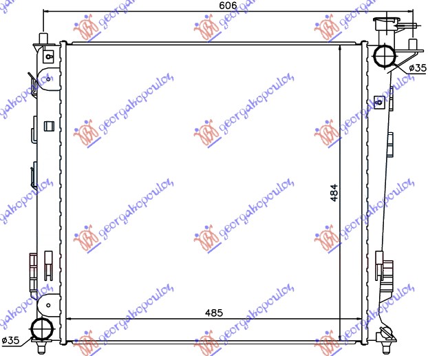 HLADNJAK MOTORA 1.7-2.0 DIZEL MANUAL (485×470) CESKA HYUNDAI iX35/TUCSON (2010-2015) (OEM: 25310-2Y000, 253102Y000, 253102Y001)