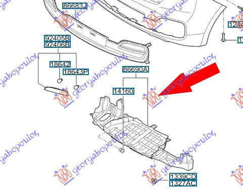 LAJSNA ZADNJEG BRANIKA DONJA (O) KIA PROCEED 3D (2013-2015) (OEM: 86690-A2300, 86690A2300)