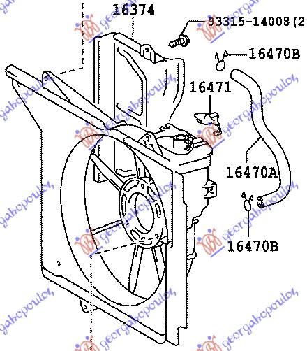 POKLOPAC VENTILATORA 1.0(-A/C)BENZIN TOYOTA YARIS (1999-2005) (OEM: 16711-23050, 1671123050)