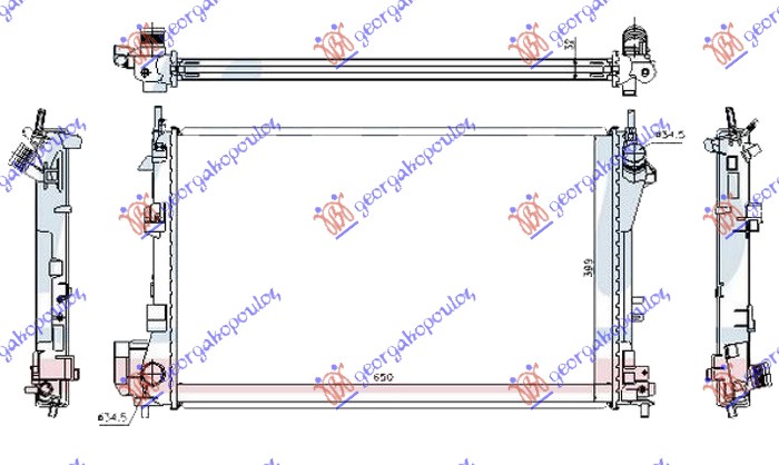 HLADNJAK MOTORA 2.0-2.2-3.2 BENZIN 2.0-2.2 DIZEL MANUAL LEMLJEN FIAT CROMA SW (2005-2009)